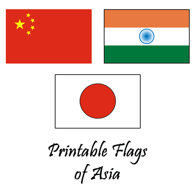 Asia Flags Printable Flags